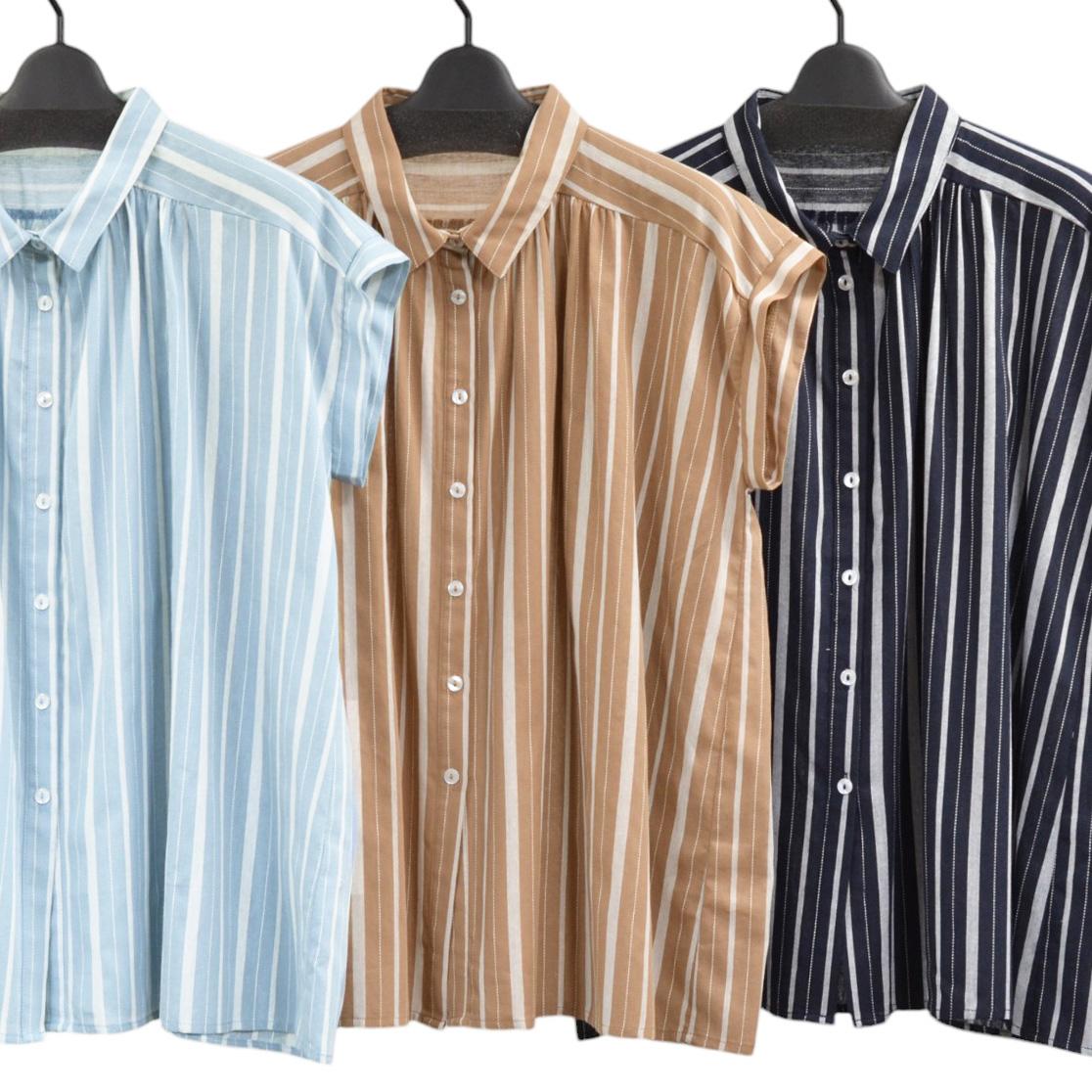 Caumeri 【2025春物新作】ストライプドルマンシャツブラウス/詳細