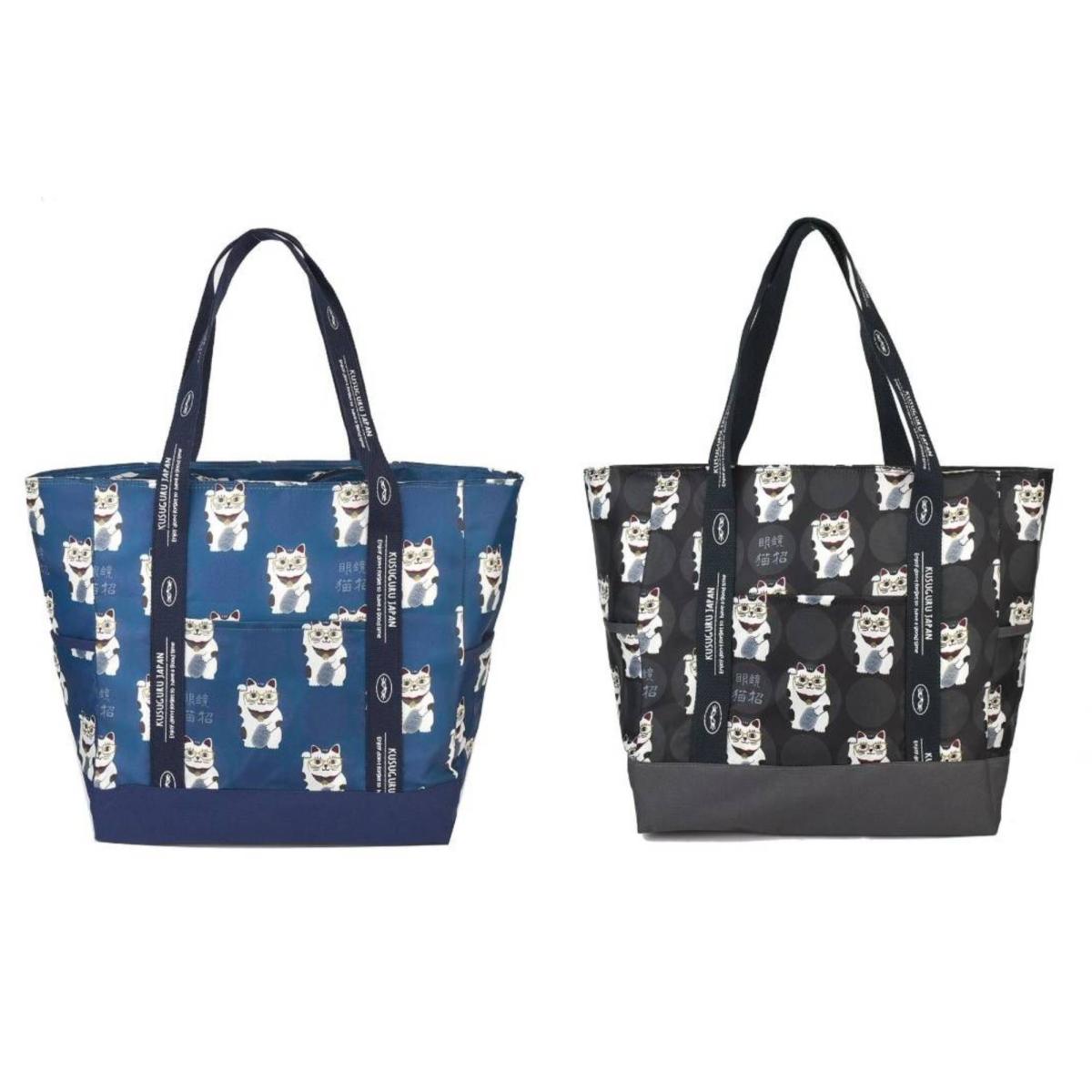 Caumeri 保冷保温トートバッグ 猫招き柄（ねこ ネコ 猫）/詳細