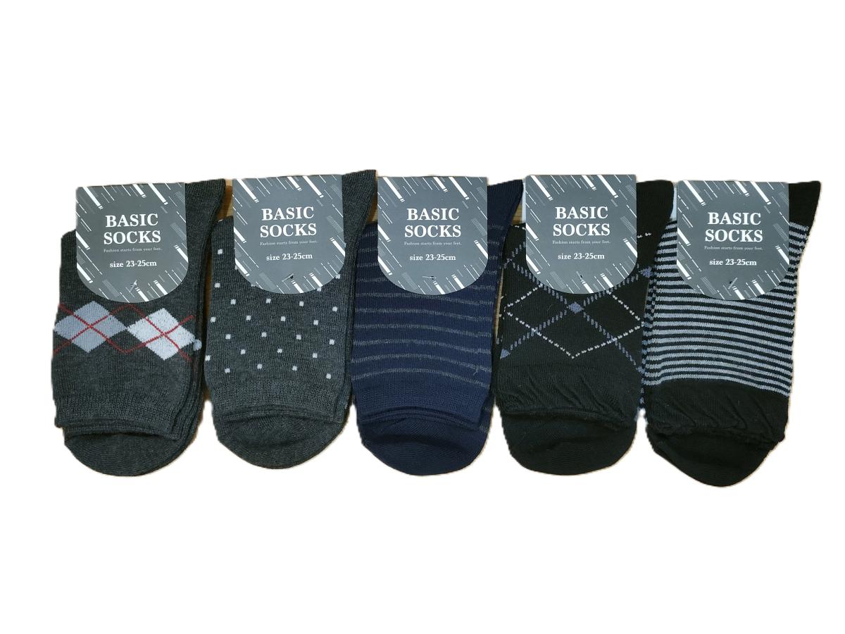 Caumeri レディース ベーシック柄ソックス【5組×10セット/計50足セット】/詳細