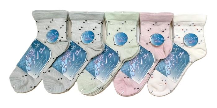 Caumeri 【2足組×25セット】レディースメッシュ編みレディース クルーソックス/詳細