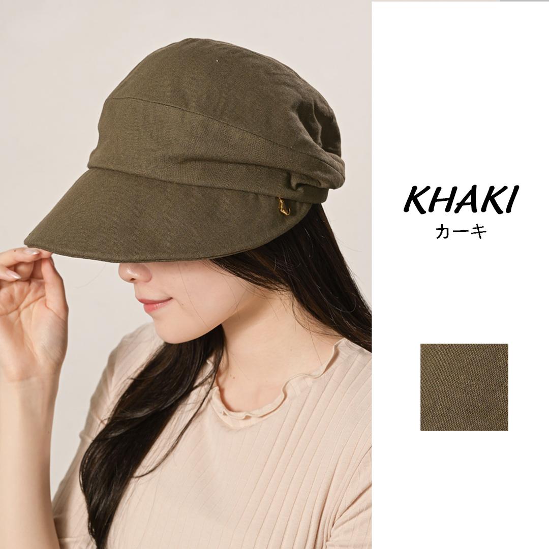 Caumeri NEW【2025 春夏】猫 チャーム 付き キャスケット 麻混 レディース キャス サイズ調整可/詳細