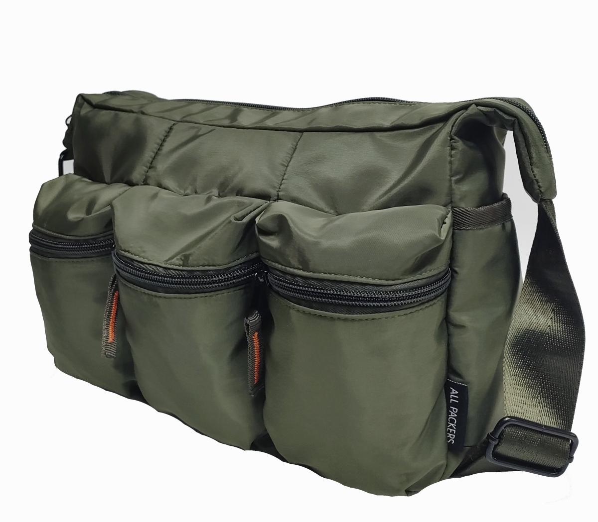 Caumeri ソフトツイル3つポケットショルダーバッグ/詳細